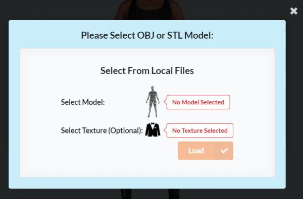 Load OBJ and STL 3D models for accurate body measurements